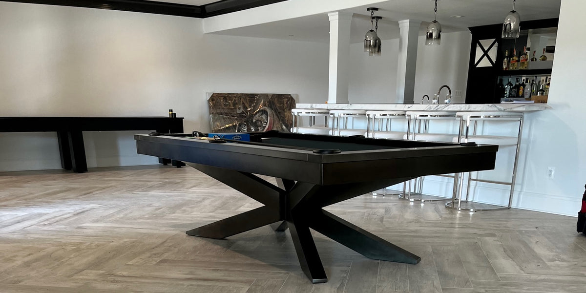 Plank and Hide Felix Pool Table — Robbies Billiards & Game Room Design